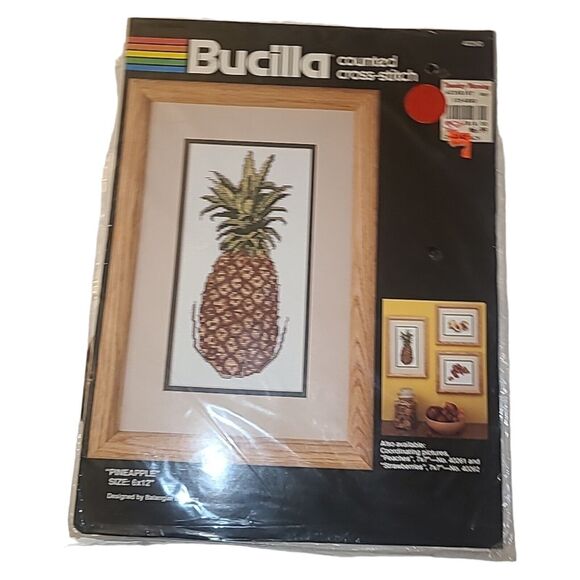 Bucilla | Office | Vintage Bucilla Counted Cross Stitch Kit Pineapple ...